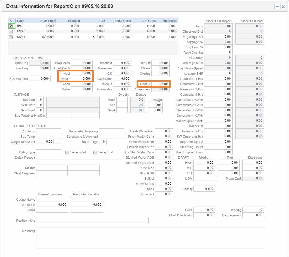 IMOS - Extra Information for Report